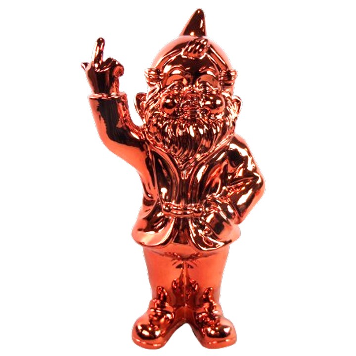 Statue en résine NAIN de jardin doigt d'honneur cognac chromé - 35 ...